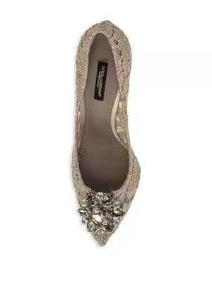 Dolce & Gabbana Bellucci Rainbow Lace Brooch-detail Pumps - Brown