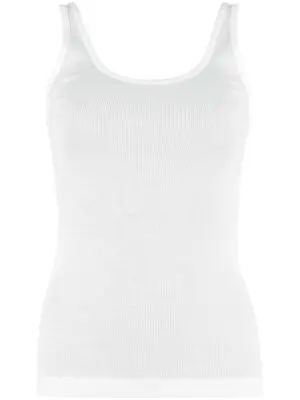 Vince Ribbed Knit Vest - White