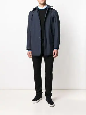 Herno Hooded Raincoat - Blue