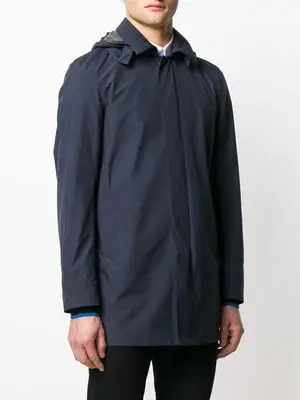 Herno Hooded Raincoat - Blue