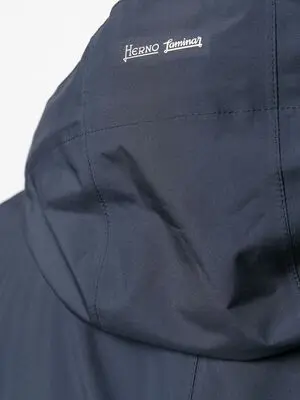 Herno Hooded Raincoat - Blue
