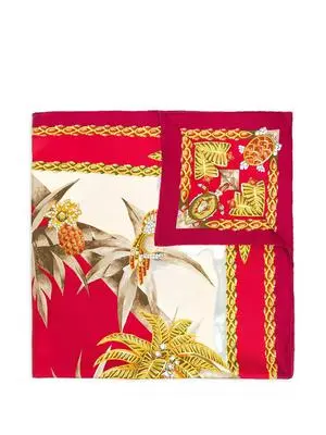 CARTIER 1990s Tropical-print Scarf - Red