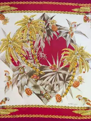 CARTIER 1990s Tropical-print Scarf