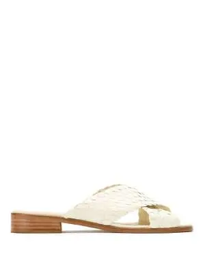 STUDIO CHOFAKIAN Leather Flat Sandals - White