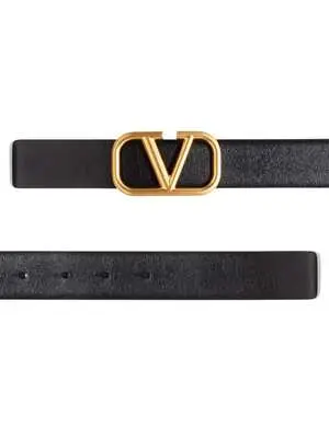 Valentino Garavani Vlogo Signature Leather Belt