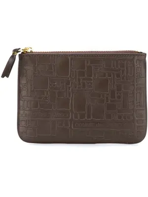Comme Des Garçons Embossed Logo' Purse - Brown