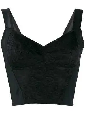 Dolce & Gabbana Jacquard Corset Bustier - Black
