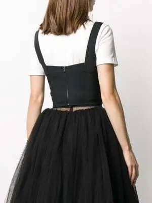 Dolce & Gabbana Jacquard Corset Bustier - Black