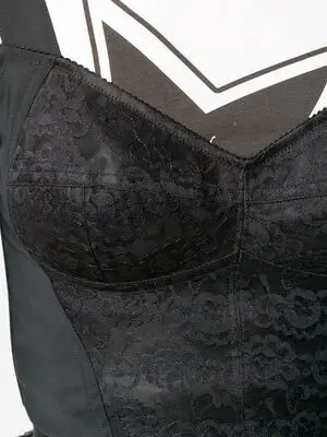 Dolce & Gabbana Jacquard Corset Bustier - Black