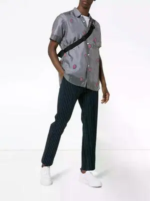 Comme Des Garçons Mask Embroidered Short-sleeved Shirt