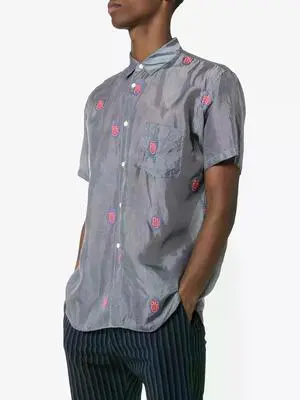Comme Des Garçons Mask Embroidered Short-sleeved Shirt