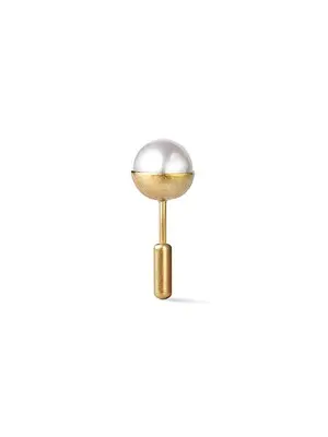 Shihara Half Pearl 0° Earring - Metallic