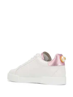 Dolce & Gabbana Portofino Leather Sneakers - White