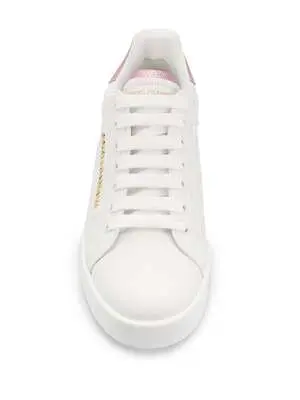 Dolce & Gabbana Portofino Leather Sneakers - White