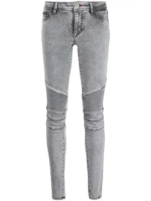 Philipp Plein Acid Wash Jeggings - Black