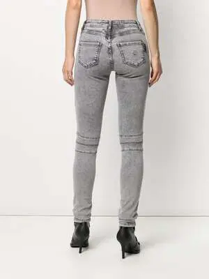 Philipp Plein Acid Wash Jeggings - Black