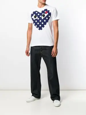 Play Comme Des Garcon Logo-print Cotton T-shirt - White