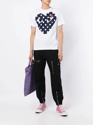Play Comme Des Garcon Logo-print Cotton T-shirt - White