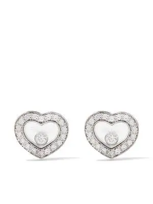 Chopard 18kt Happy Diamonds Icons Ear Pins - Silver