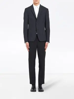 Prada Technical Poplin Single-breasted Jacket - Black