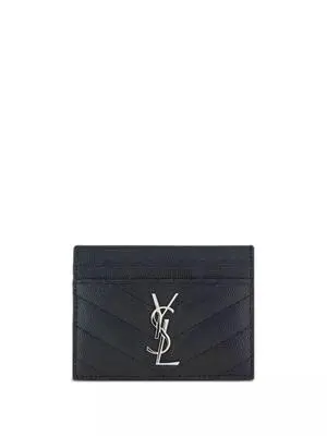 Saint Laurent Cassandre Matelassé Card Holder - Black