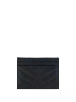 Saint Laurent Cassandre Matelassé Card Holder - Black