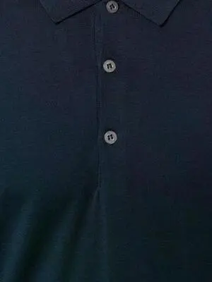 John Smedley Merino Wool Polo Shirt - Blue