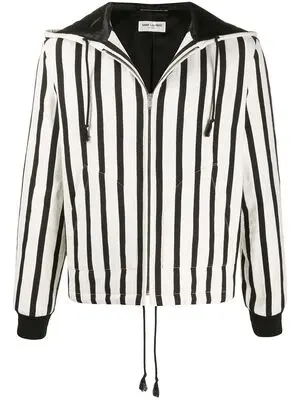 Saint Laurent Vertical Stripe Zipped Jacket