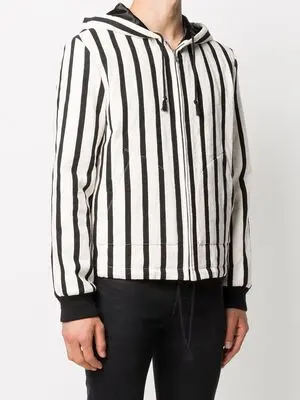 Saint Laurent Vertical Stripe Zipped Jacket
