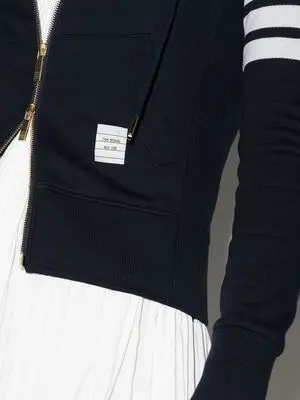 Thom Browne 4-bar Zip-fastening Hoodie - Blue