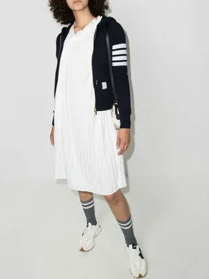 Thom Browne 4-bar Zip-fastening Hoodie - Blue