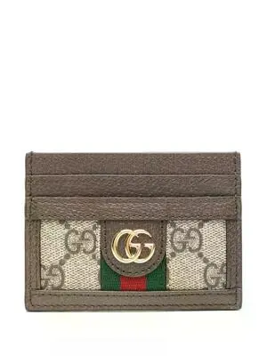 Gucci Ophidia Monogram Card Holder Neutrals
