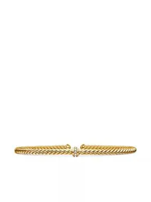 David Yurman 18kt Yellow Cablespira Diamond Bracelet - Gold