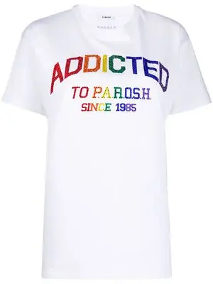 P.a.r.o.s.h Crystal-embellished T-shirt - White