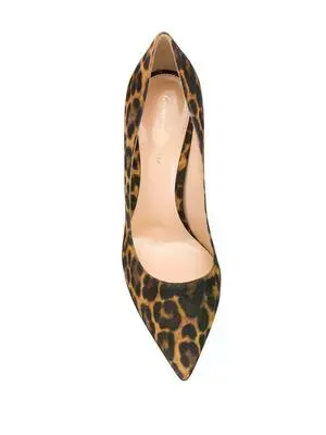 GIANVITO ROSSI Leopard Print Pumps - Brown