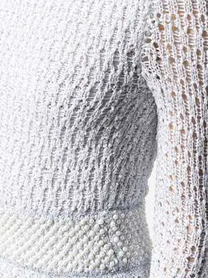 Balmain Pearl And Sequin Embellished Knitted Dress