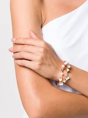 SHAUN LEANE Cherry Blossom Pearl & Diamond Cuff - Gold