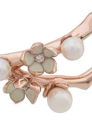 SHAUN LEANE Cherry Blossom Pearl & Diamond Cuff - Gold