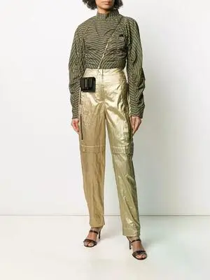 Philosophy Di Lorenzo Serafini Metallic High Waist Trousers