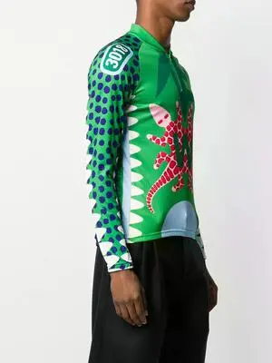 WALTER VAN BEIRENDONCK 2014/15's Crossed Crocodiles Growl Cycling T-shirt - Green