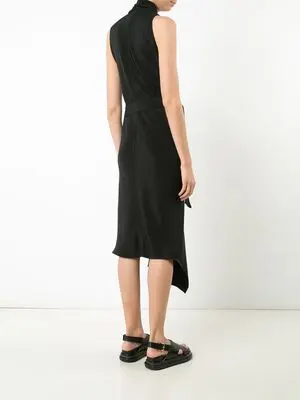 PETER COHEN Victor Wrap Silk Dress - Black