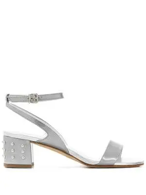 TOD'S Strappy Block Heel Sandals - Metallic