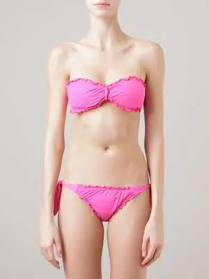 AMIR SLAMA Ruffled Trim Bikini Bottom - Pink