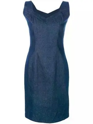 John Galliano Sleeveless Sweetheart Neckline Dress - Blue