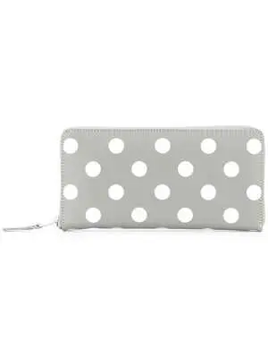 Comme Des Garçons Polka Dot Zip Wallet - Grey