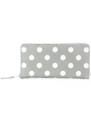 Comme Des Garçons Polka Dot Zip Wallet - Grey