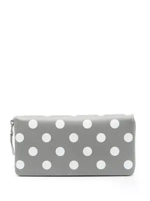 Comme Des Garçons Polka Dot Zip Wallet - Grey