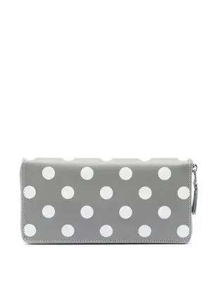 Comme Des Garçons Polka Dot Zip Wallet - Grey