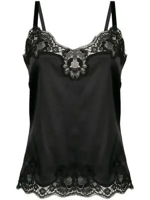 Dolce & Gabbana Lace-trim Satin Camisole Top - Black