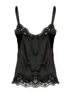 Dolce & Gabbana Lace-trim Satin Camisole Top - Black